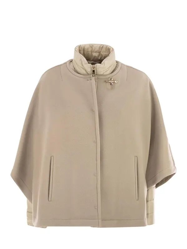 FAY 3-in-1 Double-sided Wool And Cashmere Cape With Removable Padded Jacket - Multicolor
