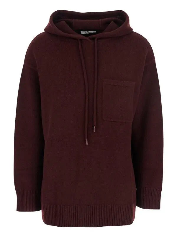 Max Mara Cashmere Drawstring Hooded Sweater With Dropped Shoulders - Multicolor