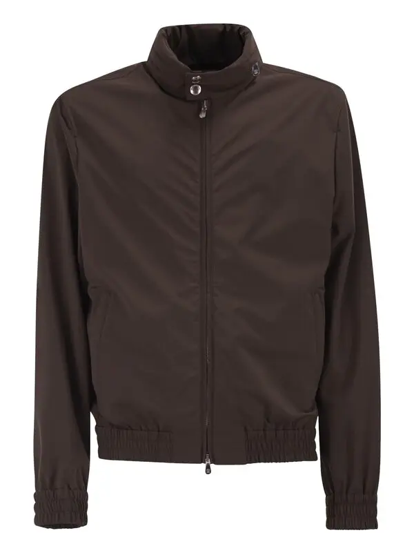 Brunello Cucinelli Nylon Jacket With Detachable Hood - Brown