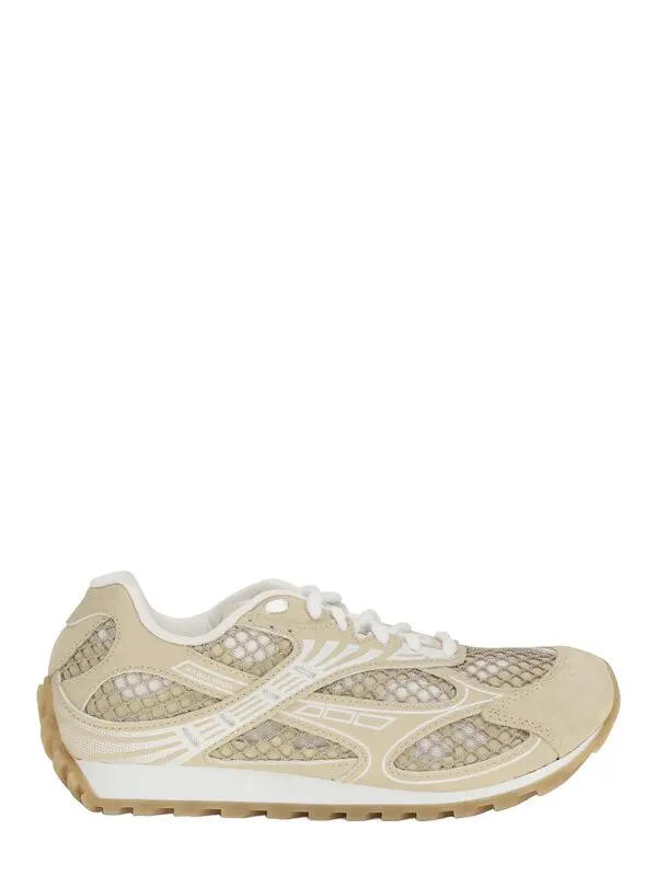 Bottega Veneta Orbit Sneakers In Technical Fabric And Suede - Cream
