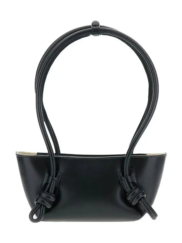 Hereu Suede Knot Detail Shoulder Bag - Black