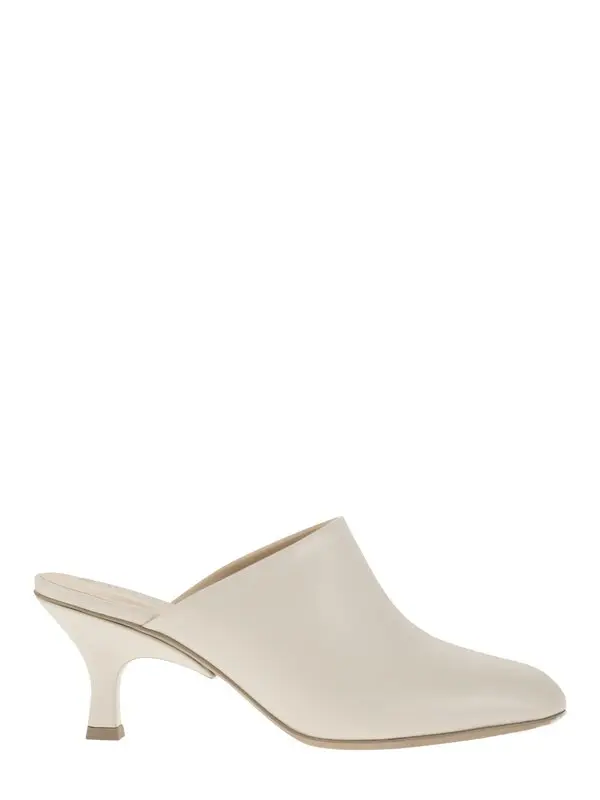 TOD'S Leather Sabot With Narrow Heel - Multicolor