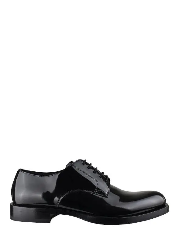 Dolce & Gabbana Patent Calf Leather Derby Shoes - Black