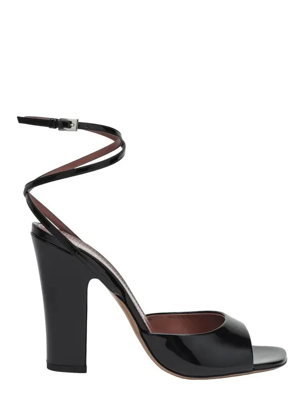 Paris Texas Lara 100 Patent Leather High Heel Sandal - Black