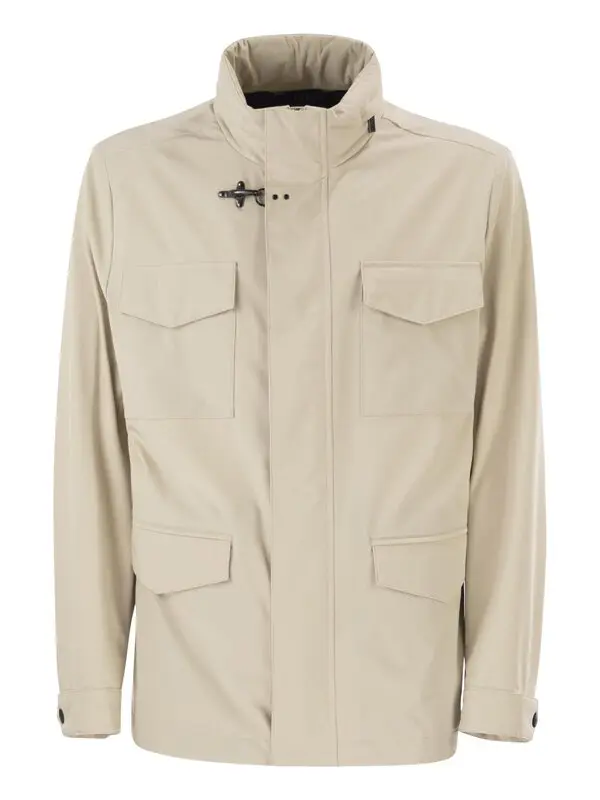 FAY Stretch Nylon Safari Jacket With Detachable Hood - Multicolor