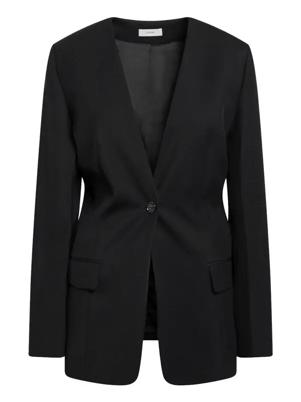 TOTEME Single-breasted Wool-blend Jacket - Black