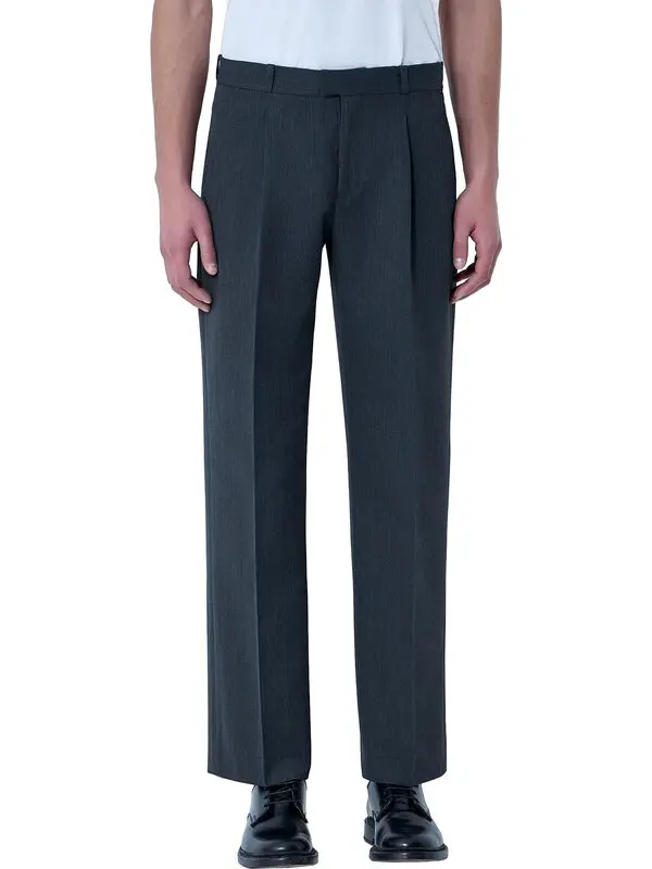 Our Legacy Mid Rise Tailored Wool Blend Slack Pants - Gray
