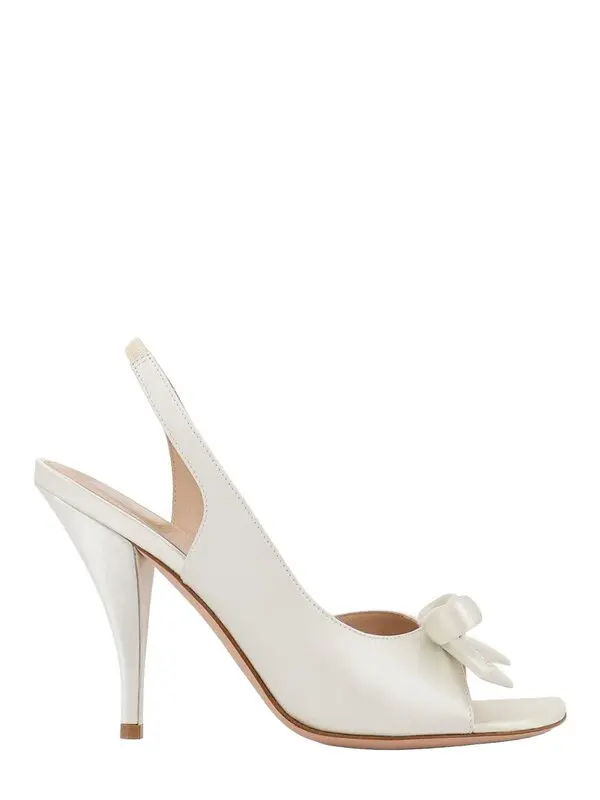 Dior Bow Detail Slingback Sandals - White