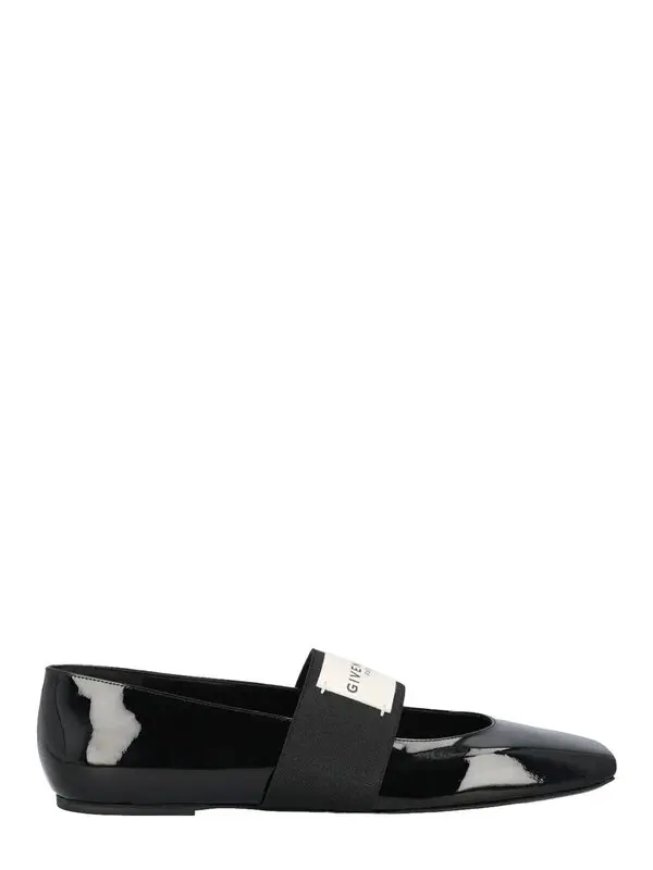 Givenchy Sliced Square Ballerinas In Patent Leather - Black