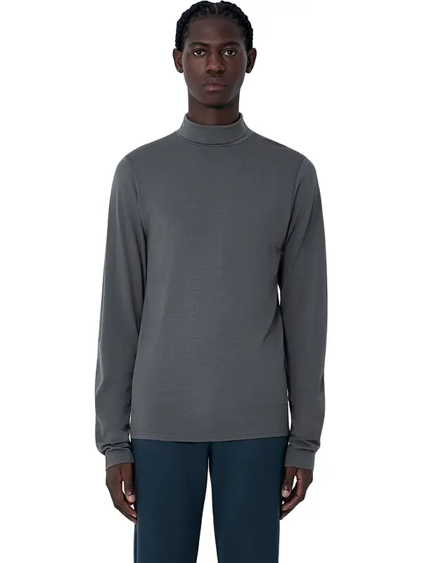 RIER Long Sleeve Wool Turtleneck Sweater - Gray