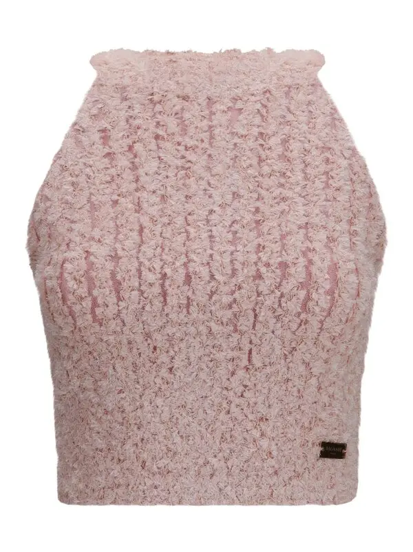Balmain Sleeveless Crew Neck Top - Pink
