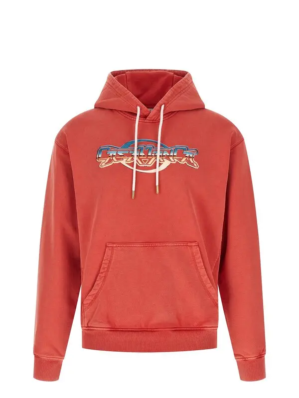 Casablanca Chrome Effect Cotton Hoodie - Red