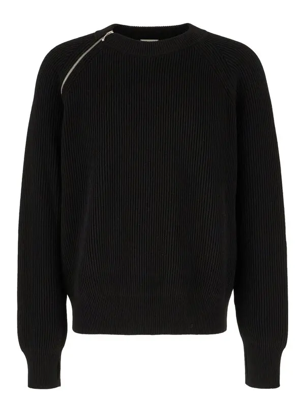 Burberry Ribbed Knitwear With Zip Detail - Multicolor