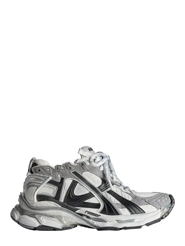 Balenciaga Runner Sneakers In Nylon And Suede-like Fabric - Gray