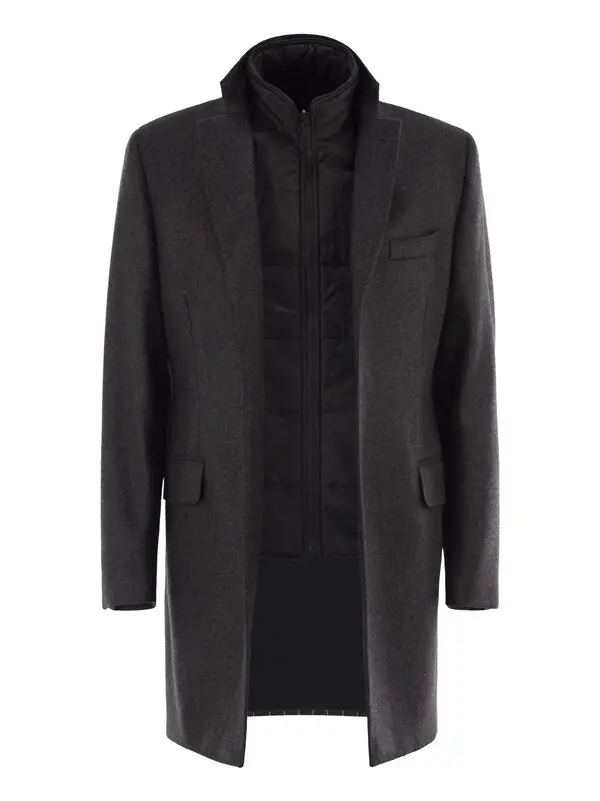 FAY Double Coat In Wool And Cashmere Cloth - Multicolor