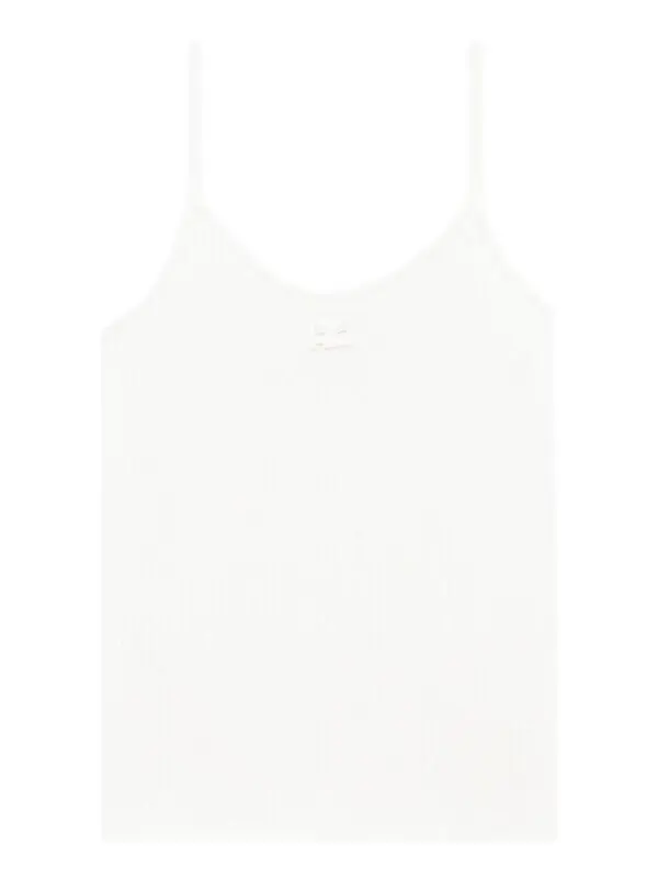 COURREGES Ribbed Knitted Tank Top - White