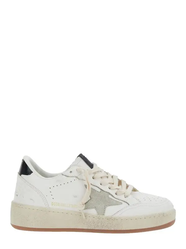 GOLDEN GOOSE Ballstar 2" Low Top Sneakers With Star Patch And Contrast Heel - Multicolor