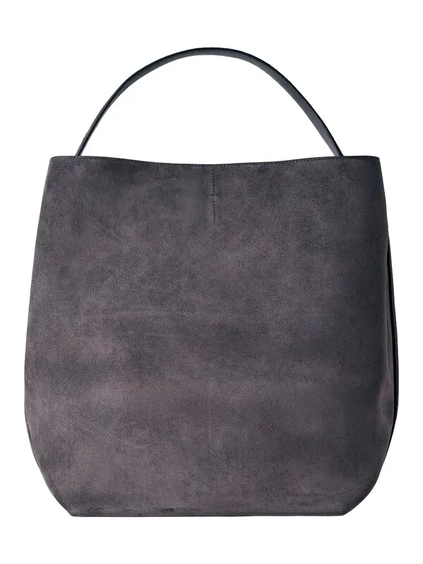 TOTEME Belted Suede Tote Bag - Gray