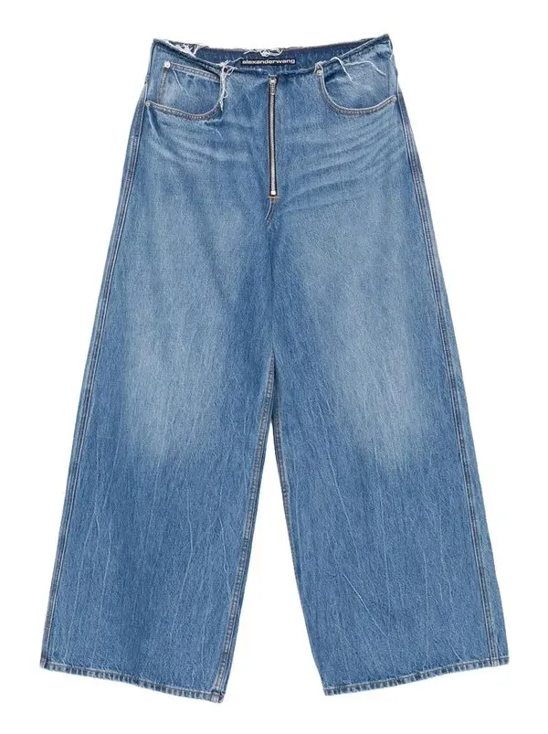 Alexander Wang Wide-leg Zip-front Jeans - Blue