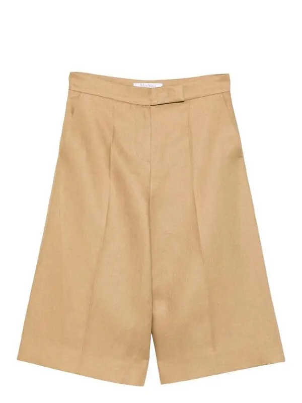Max Mara Tailored Pleated Wide Leg Shorts - Cream