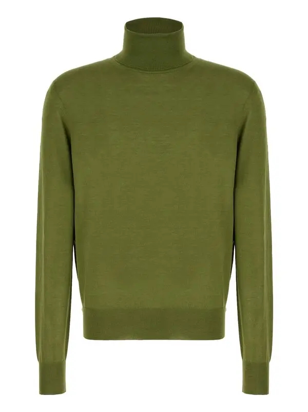 Saint Laurent Ribbed Turtleneck Pullover - Multicolor