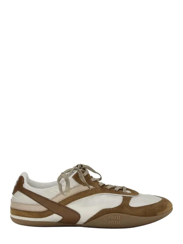 Miu Miu Paneled Lace-up Gymnasium Sneakers - Multicolor