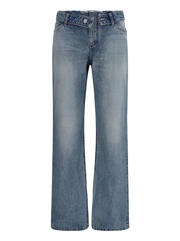 Alexander McQueen Faded Pure Cotton Jeans - Blue