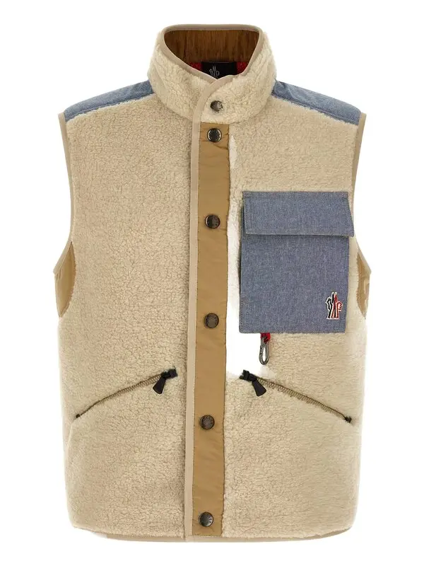 Moncler Teddy & Chambray Vest - Multicolor