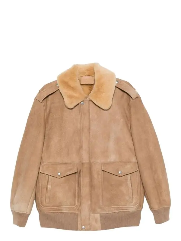 Prada Shearling Bomber Jacket - Multicolor