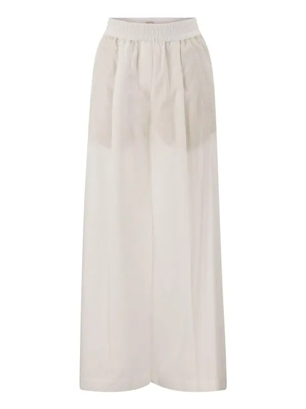 Brunello Cucinelli Relaxed Light Cotton Trousers - White
