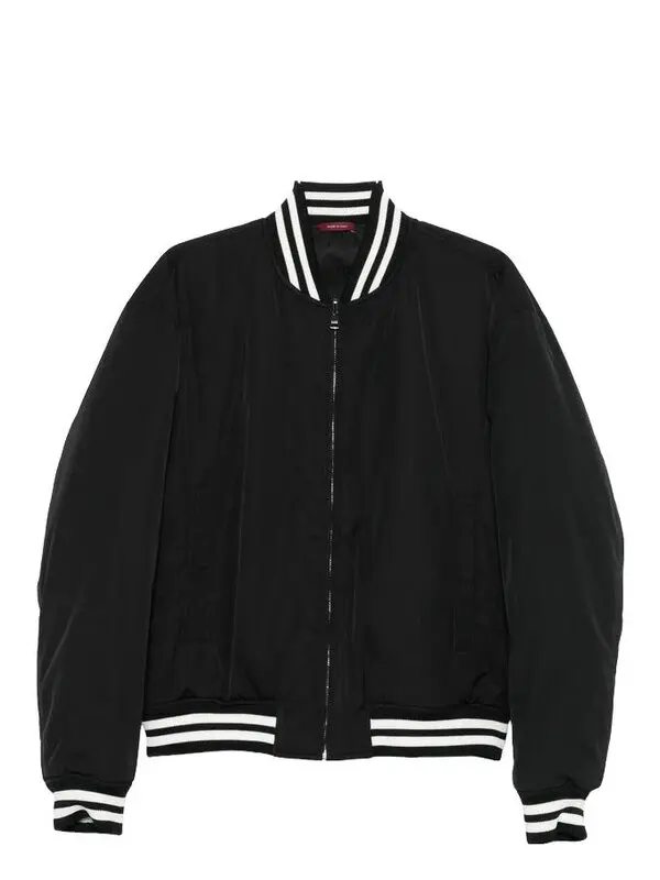 Gucci Striped Trim Zip Fastening Reversible Bomber Jacket - Black
