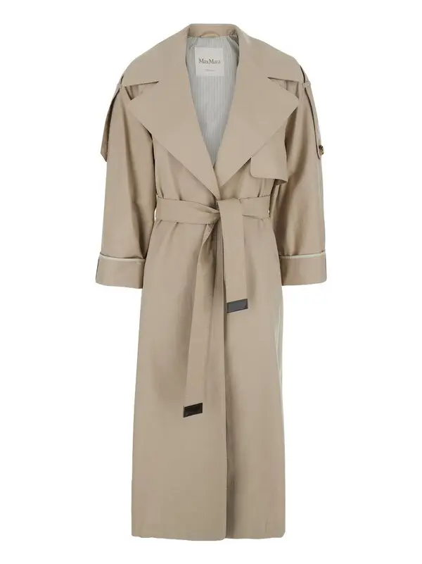Max Mara Double-breasted Cotton Blend Trench Coat - Multicolor