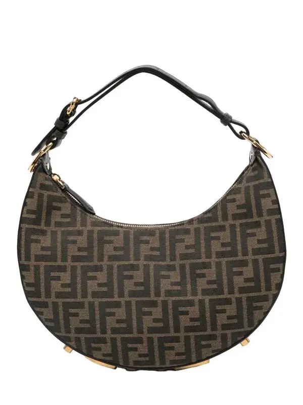 Fendi Ff Jacquard Small Hobo Bag - Brown