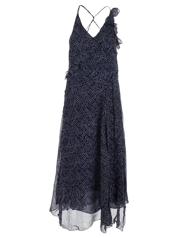 Isabel Marant Étoile Flared V-neck Dress With Ruffles - Multicolor