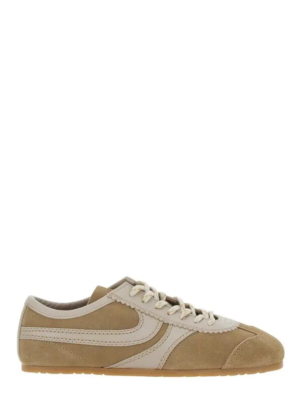 Dries Van Noten Low Top Sneakers With Bi-color Laces In Suede - Multicolor