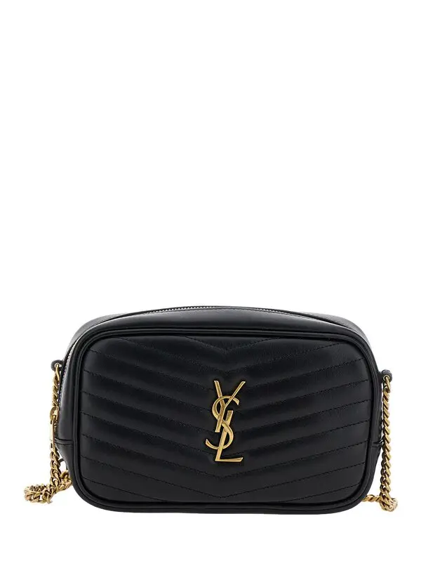 Saint Laurent Lou Mini Shoulder Bag With Cassandre Detail In Quilted Leather - Multicolor