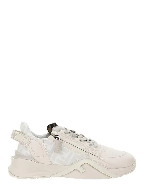 Fendi Flow Running Sneakers With Raised Sole And Monogram Detail - Multicolor