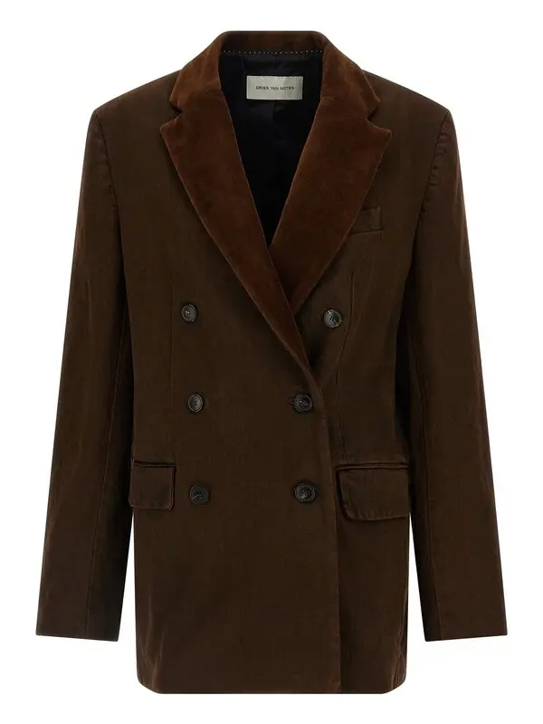 Dries Van Noten Befya Double Breasted Blazer - Brown
