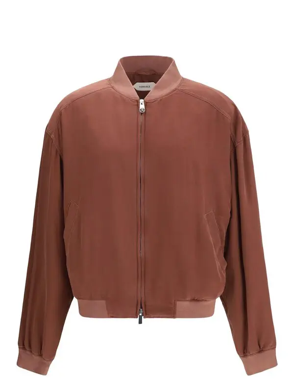 Versace Overdyed Silk Bomber Jacket - Multicolor