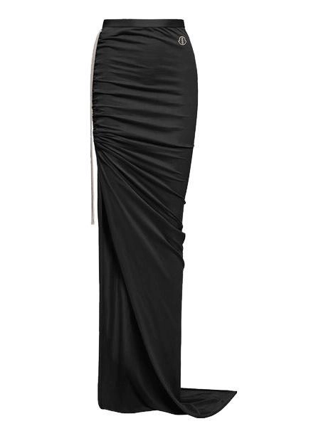 Moncler Cotton Asymmetric Draped Skirt - Black