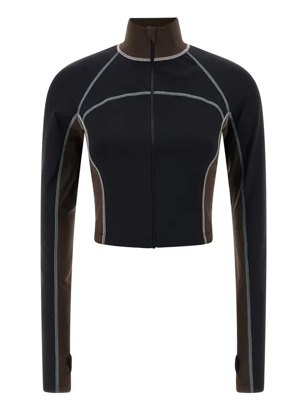 Fendi Color Block Technical Fabric Top - Black