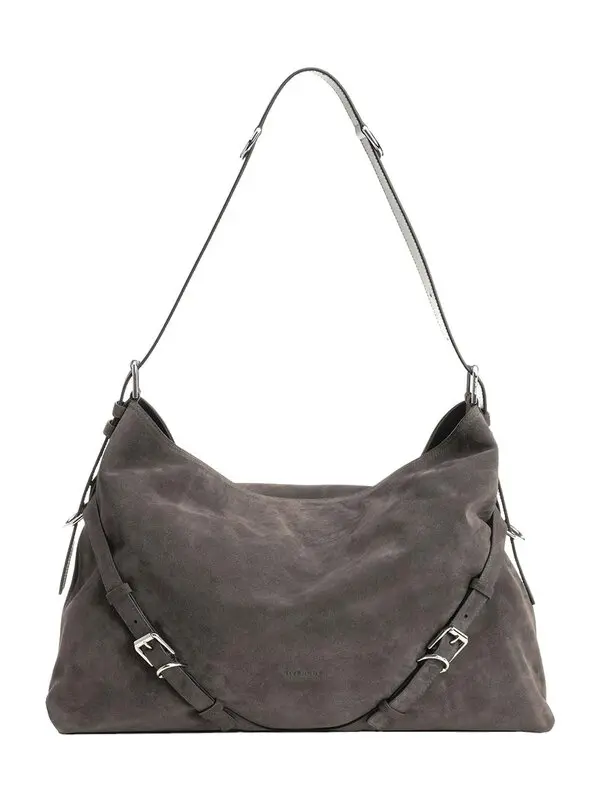 Givenchy Voyou Large Suede Shoulder Bag - Gray
