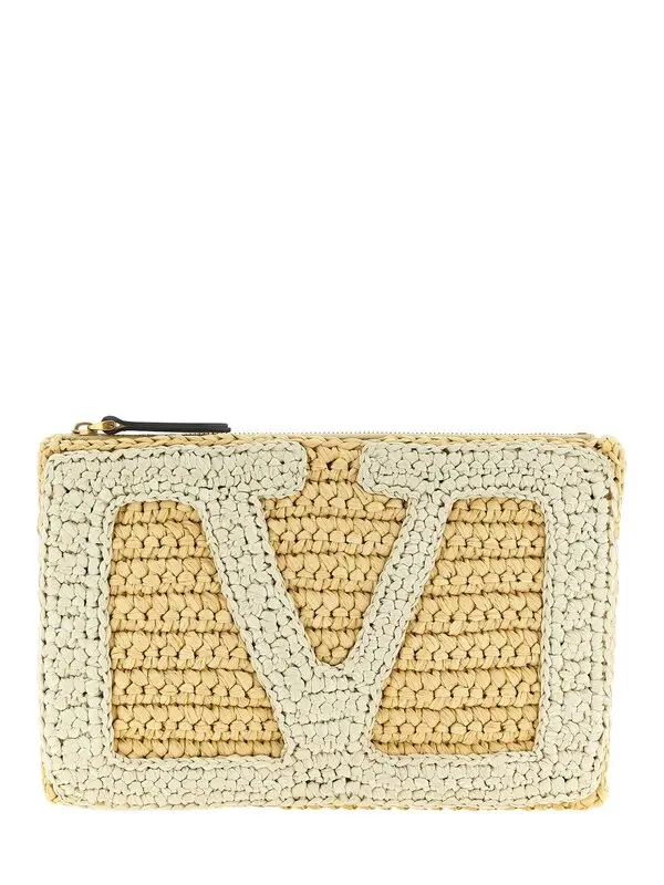 Valentino Garavani Viva Superstar Crochet Clutch Bag - Cream