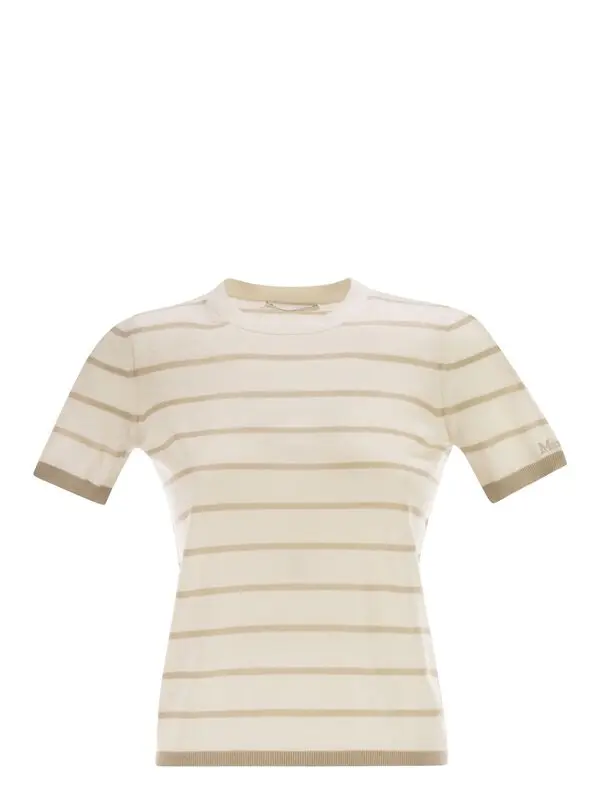 Max Mara Cashmere And Silk Knit Jumper With Embroidered Logo - Multicolor