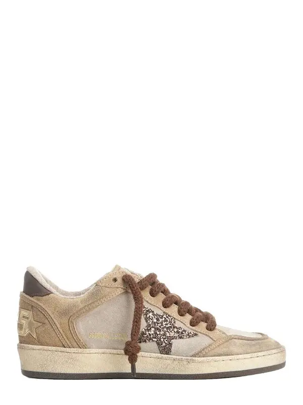 GOLDEN GOOSE Ball-star Sneakers With Gold Laminated Star - Cream