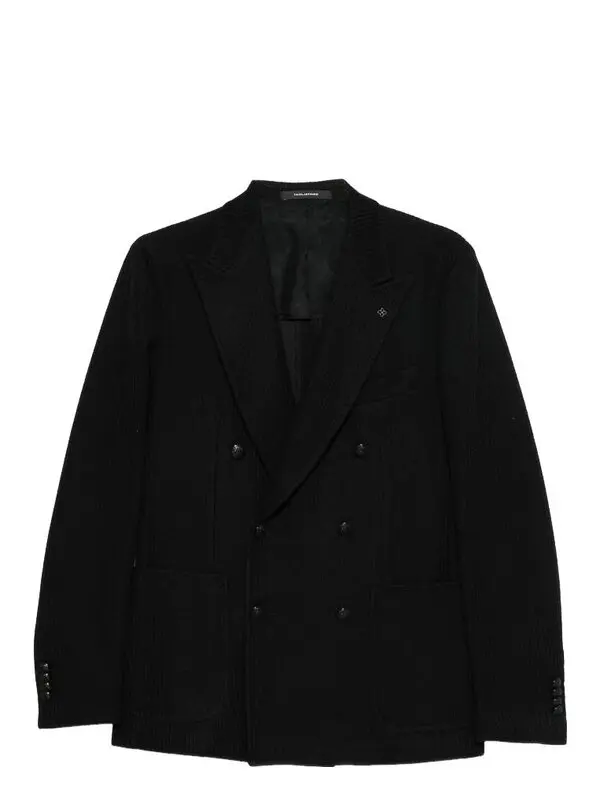 Tagliatore Textured Double-breasted Blazer - Black