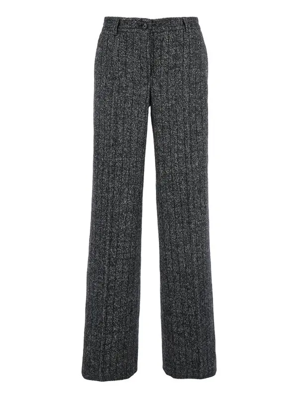 Dolce & Gabbana Wool Blend Stretch Pinstripe Pants - Multicolor