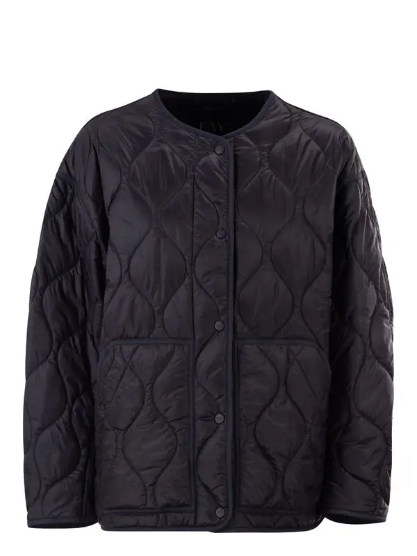 FAY Quilted Technical Fabric Jacket With Onion Quilting And Logo Embroidery - Blue