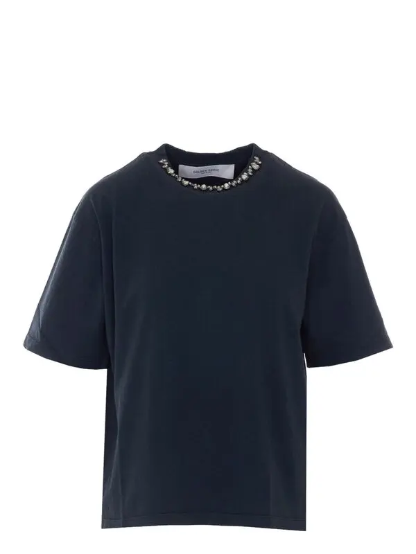 GOLDEN GOOSE Embellished Crew Neck T-shirt - Black