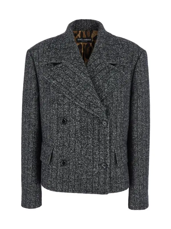 Dolce & Gabbana Grey Double-breasted Jacket - Multicolor